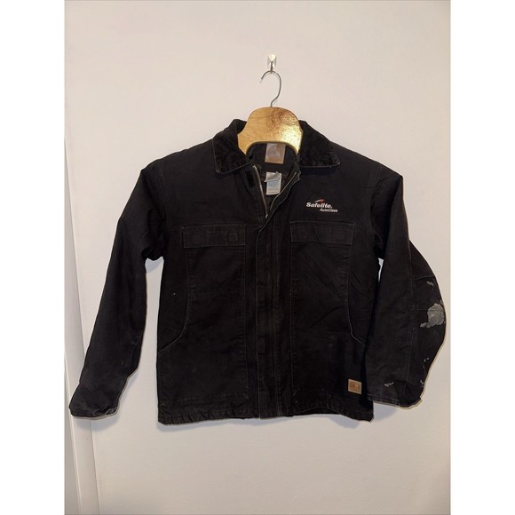 Jackets & Coats | Berne Medium Work Jacket Thick Safelite Logo Black ...
